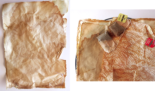 Paper making & staining: Progress | Tactual Textiles by Claire