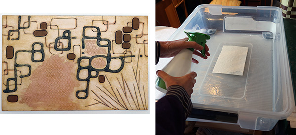 Collagraphs with handmade paper | Tactual Textiles by Claire