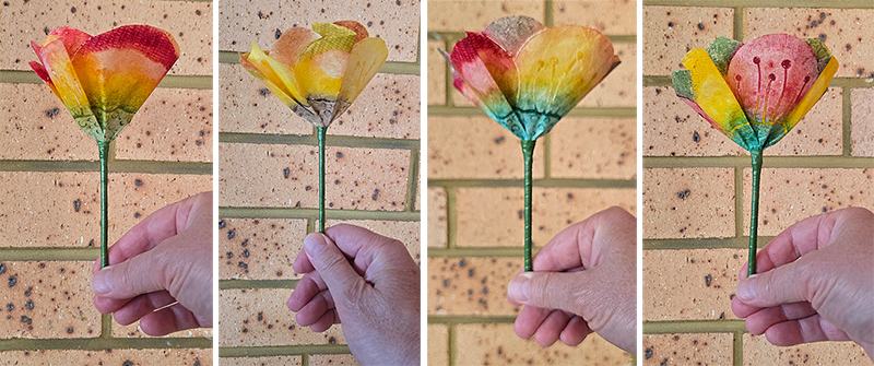 3D collagraph flowers – Tactual Textiles by Claire